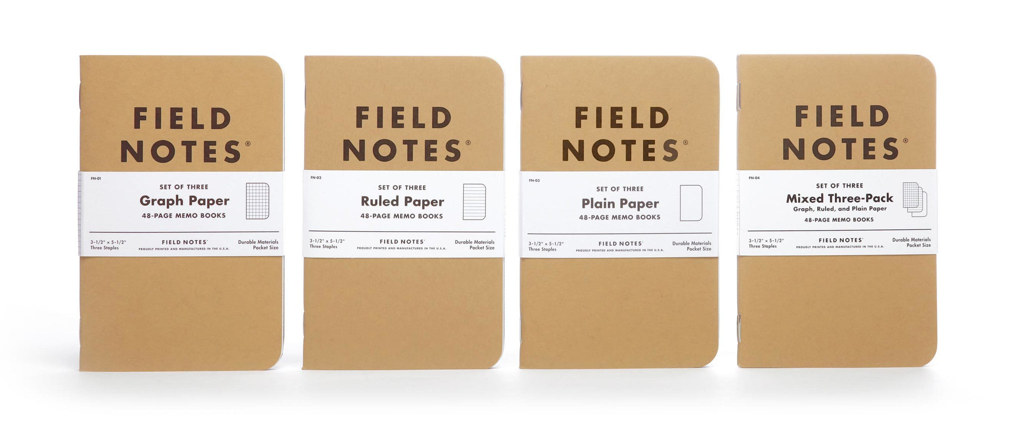 Field Notes: Original Kraft 3-Pack (Varieties offered) – Simpson Leather